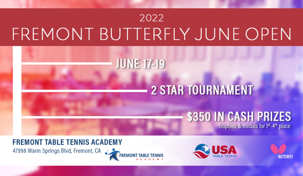 Fremont Table Tennis Academy (FTTA), sponsored by world leader...